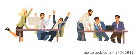 People jointly solve problems, think about... - Stock Illustration ...