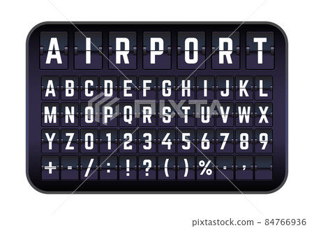 Airport mechanical flip board panel font. White... - Stock Illustration ...