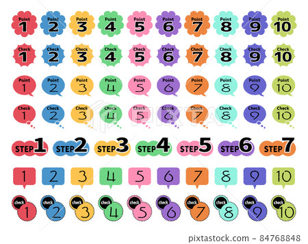 Numeric icon set - Stock Illustration [84768848] - PIXTA