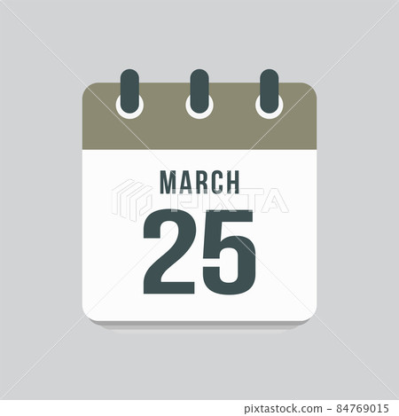 Icon day date 25 March, template calendar page-插圖素材 [84769015] - PIXTA圖庫