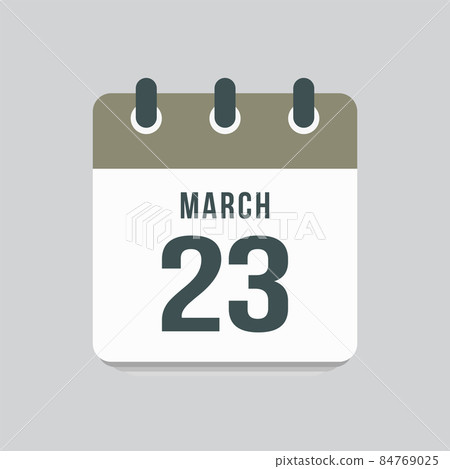 Icon day date 23 March, template calendar page - Stock Illustration ...