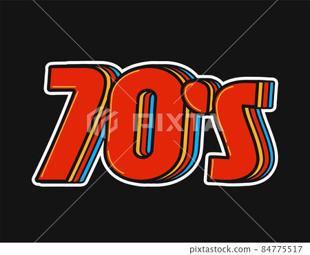 1970s vintage retro style sign number. Vector... - Stock Illustration ...