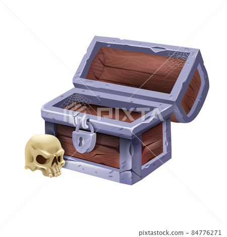 Empty wooden chest, vector open pirate old... - Stock Illustration [84776271] - PIXTA