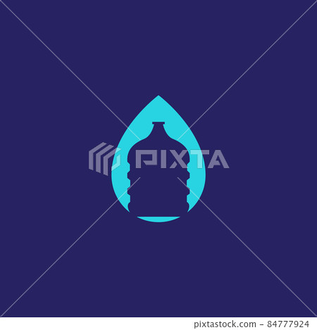 abstract drop water with gallon logo symbol... - Stock Illustration ...