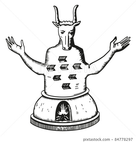 Moloch, also known as Molech or Melek. A pagan... - Stock Illustration ...
