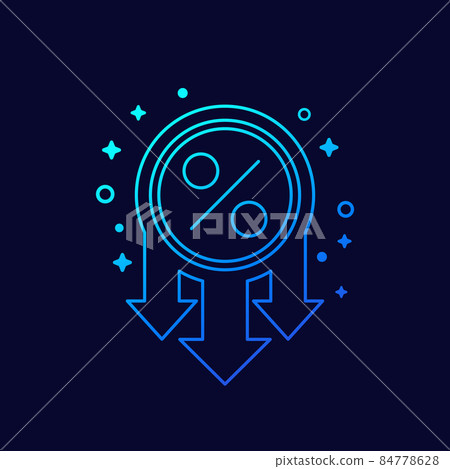 profit decrease or falling rates line icon - Stock Illustration ...