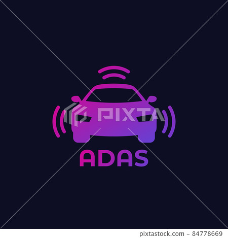Advanced driver-assistance system vector icon - Stock Illustration ...