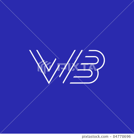 WB letters logo, line monogram, vector design - Stock Illustration ...