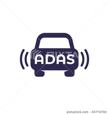 Advanced driver-assistance system icon, vector - Stock Illustration ...