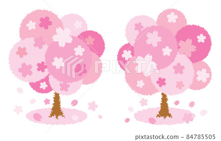 Illustration of two cherry trees - Stock Illustration [84785505] - PIXTA
