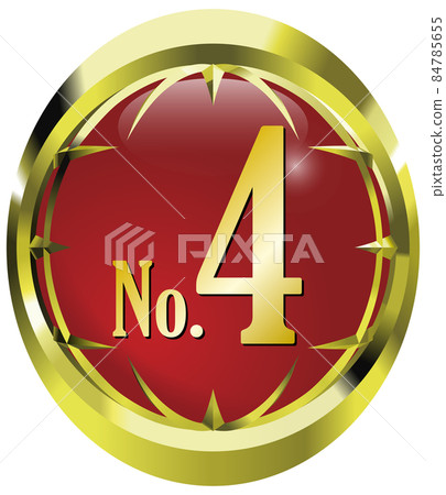 No4 Golden Earth Emblem Red - Stock Illustration [84785655] - PIXTA