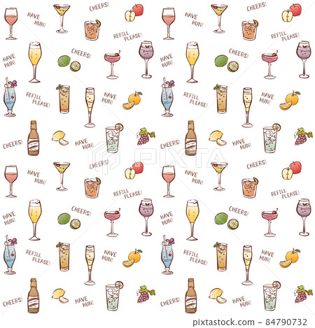 Alcohol menu background material hand-painted... - Stock Illustration ...