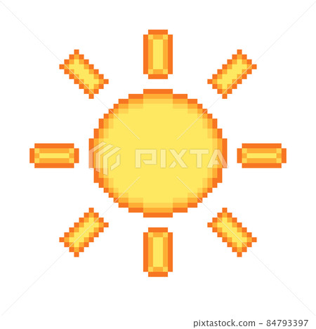 Pixel illustration of the sun - Stock Illustration [84793397] - PIXTA