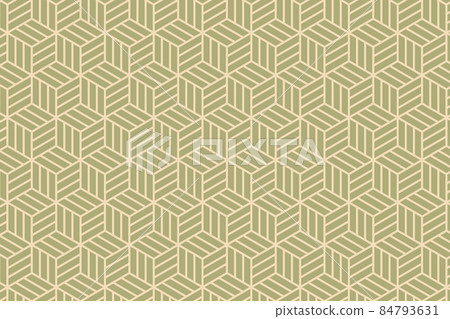 Japanese pattern turtle shell Ajiro pattern green - Stock Illustration ...