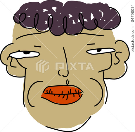 Ragged human face Unique hand-painted - Stock Illustration [84798054 ...