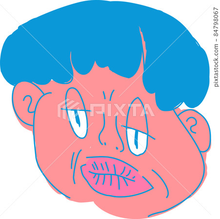 Ragged human face Unique hand-painted - Stock Illustration [84798067 ...