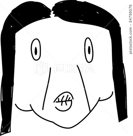 Ragged human face Unique hand-painted - Stock Illustration [84798076 ...