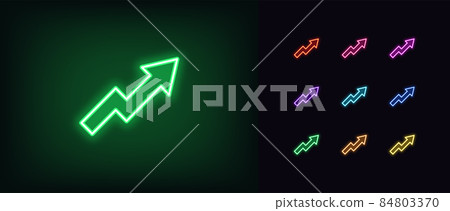 Outline neon arrow growth icon. Glowing neon... - Stock Illustration ...