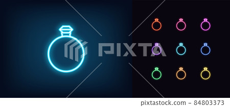 Outline neon jewelry ring icon. Glowing neon... - Stock Illustration ...