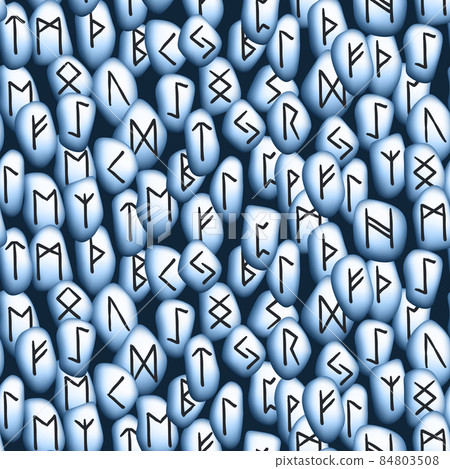 Seamless pattern with magic rune symbols - Stock Illustration [84803508 ...