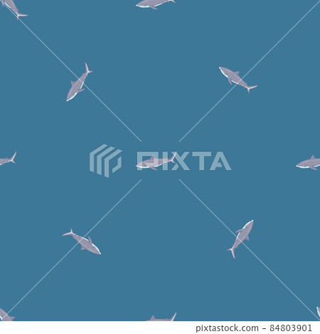 Seamless pattern Tiger shark blue background....-插圖素材 [84803901] - PIXTA圖庫