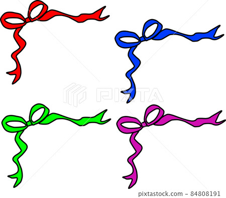 A set of cute ribbons in different colors - Stock Illustration ...