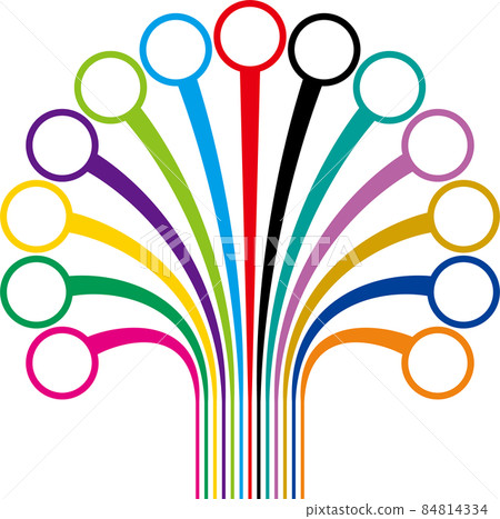Color-coded chart of tree-like branches - Stock Illustration [84814334 ...
