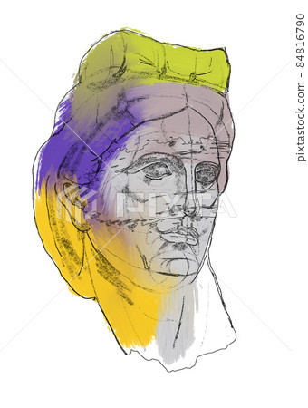 Apollon Head Illustration. Creativity sketch.... - Stock Illustration ...