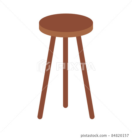 Three legged bar stool icon, wooden stool stock... - Stock Illustration ...