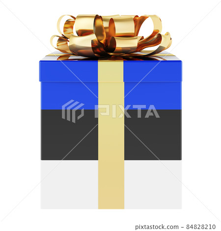 Gift box with Estonian flag. Holiday in...-插圖素材 [84828210] - PIXTA圖庫
