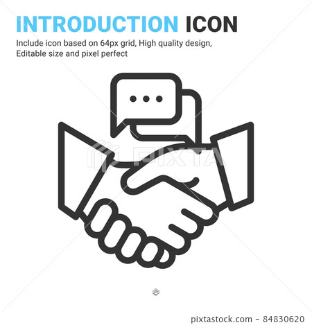 Introduction icon vector with outline style... - Stock Illustration ...