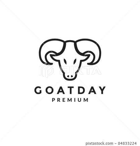 line head goat pygmy logo symbol icon vector... - Stock Illustration ...