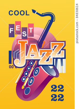 music festival jazz advertising poster - Stock Illustration [84838614 ...