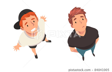 Man Character Looking Up View from Above Vector... - Stock Illustration ...