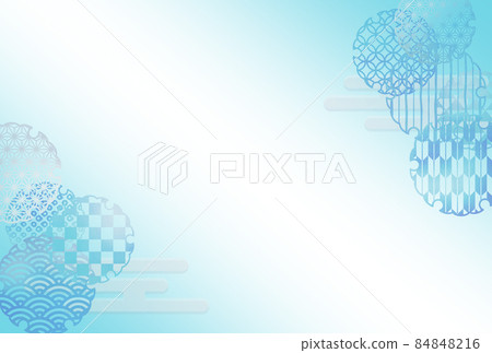 Yukiwa Japanese pattern light blue background - Stock Illustration ...