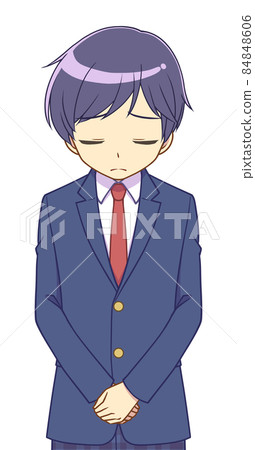 Blazer boy apologizing - Stock Illustration [84848606] - PIXTA