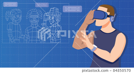 character creator for the metaverse, Virtual... - Stock Illustration ...