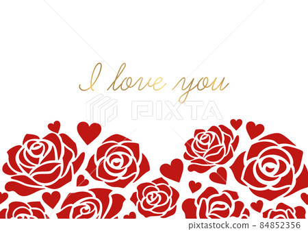 Card template with a heart-shaped rose flower - Stock Illustration ...