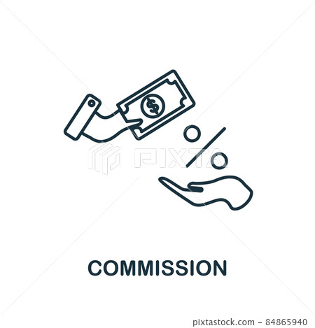 Commission icon. Line element from affiliate... - Stock Illustration ...