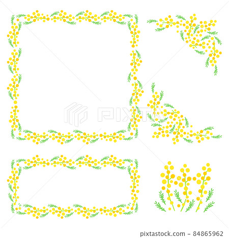 Frame material of mimosa illustration (frame,... - Stock Illustration ...
