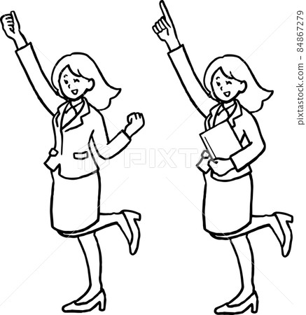 Freshers female illustration material line... - Stock Illustration ...