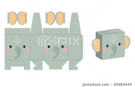 Simple packaging favor box elephant design for... - Stock Illustration ...