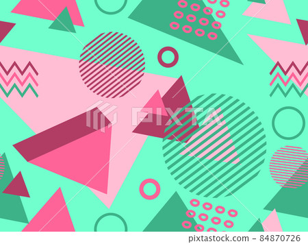 3d geometric seamless pattern in 80s memphis... - Stock Illustration ...