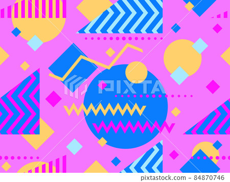 Geometric seamless pattern in 80s memphis... - Stock Illustration ...
