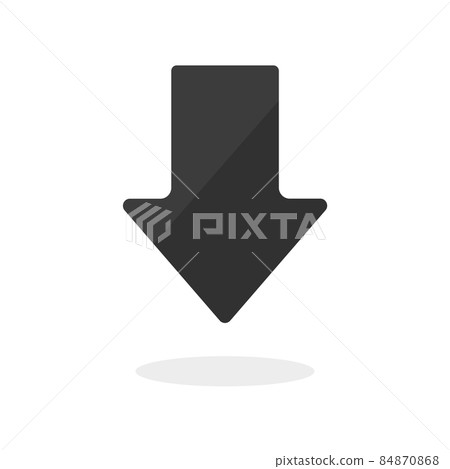 Glittering black down arrow icon-Descent / Loss... - Stock Illustration ...