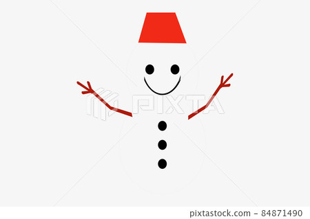 Snowman in heavy snow - Stock Illustration [84871490] - PIXTA