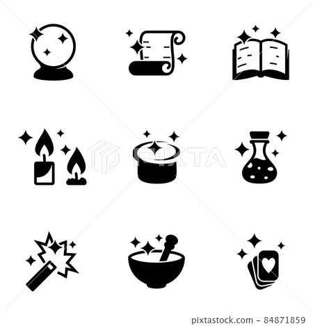 Set of simple icons on a theme Magic, Magician,... - Stock Illustration ...