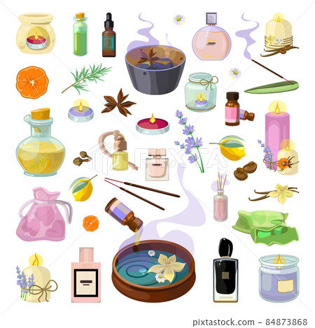 Set of Aromatic Accessories - Stock Illustration [84873868] - PIXTA