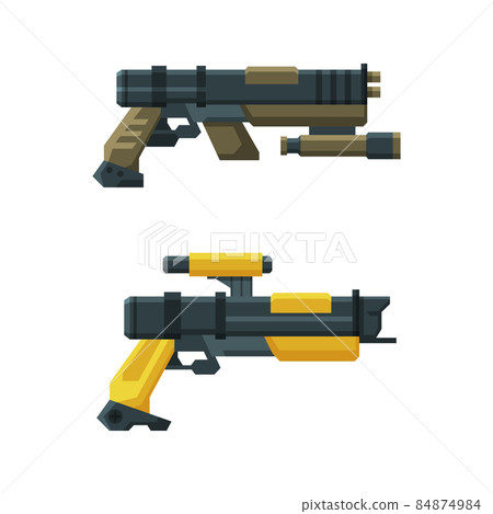 Fictional Space Gun or Blaster as Universe... - Stock Illustration ...