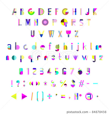 Geometric Abstract Font - Stock Illustration [84878438] - PIXTA